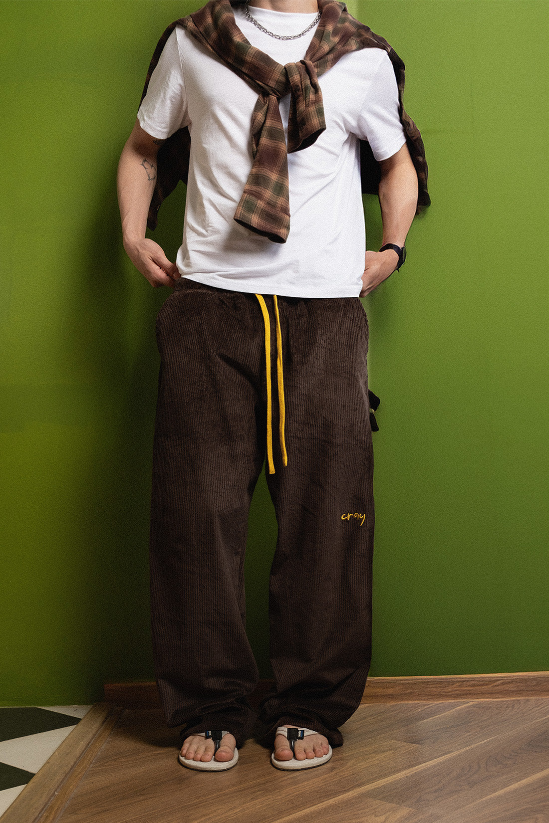 Dark Brown Corduroy Carpenter Sweatpants – Crayyheads