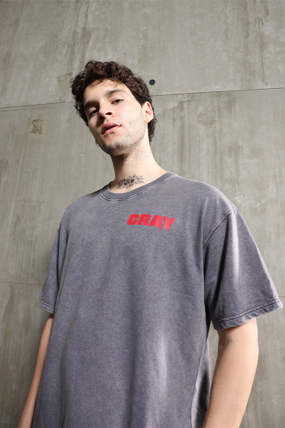 Red Logo Cray Signature Acid Wash Oversized Tee – Crayyheads